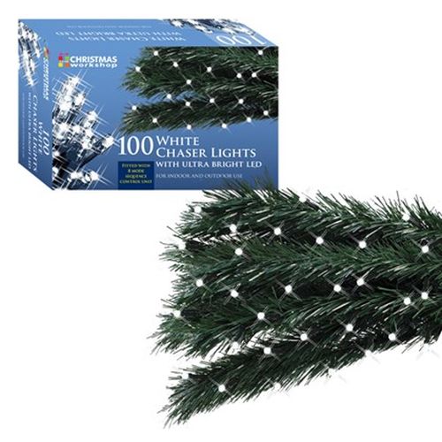 100 LED Chaser Lights In/Out White - World Wide Products Shop