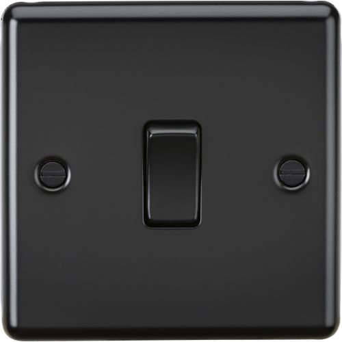 Knightsbridge Matt Black Rounded Edge Intermediate Switch - World Wide ...