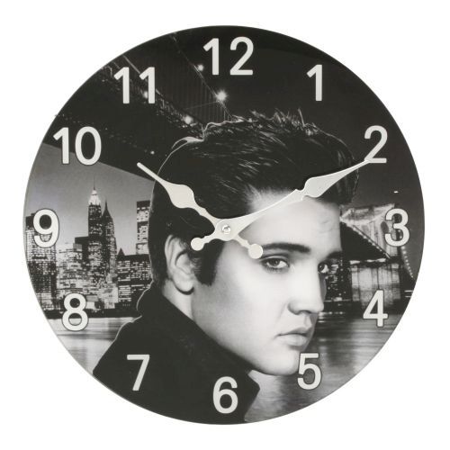 Widdop Iconic Glass Elvis Wall Clock 30cm - World Wide Products Shop
